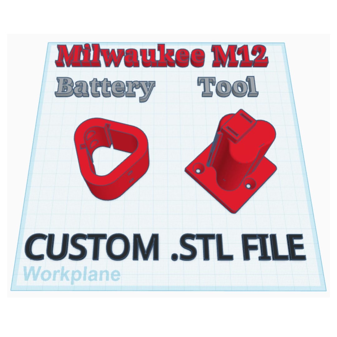 Milwaukee M12 Tool & Battery Holder - 3D Print .STL Files - Commercial ...