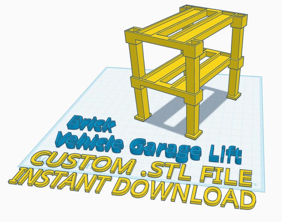 Brick Vehicle Champions Garage Lift Display - 3D Print STL Files - Etsy