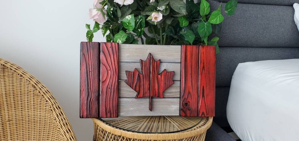 Canadian Wooden Flag 18x9.5 | Etsy Canada