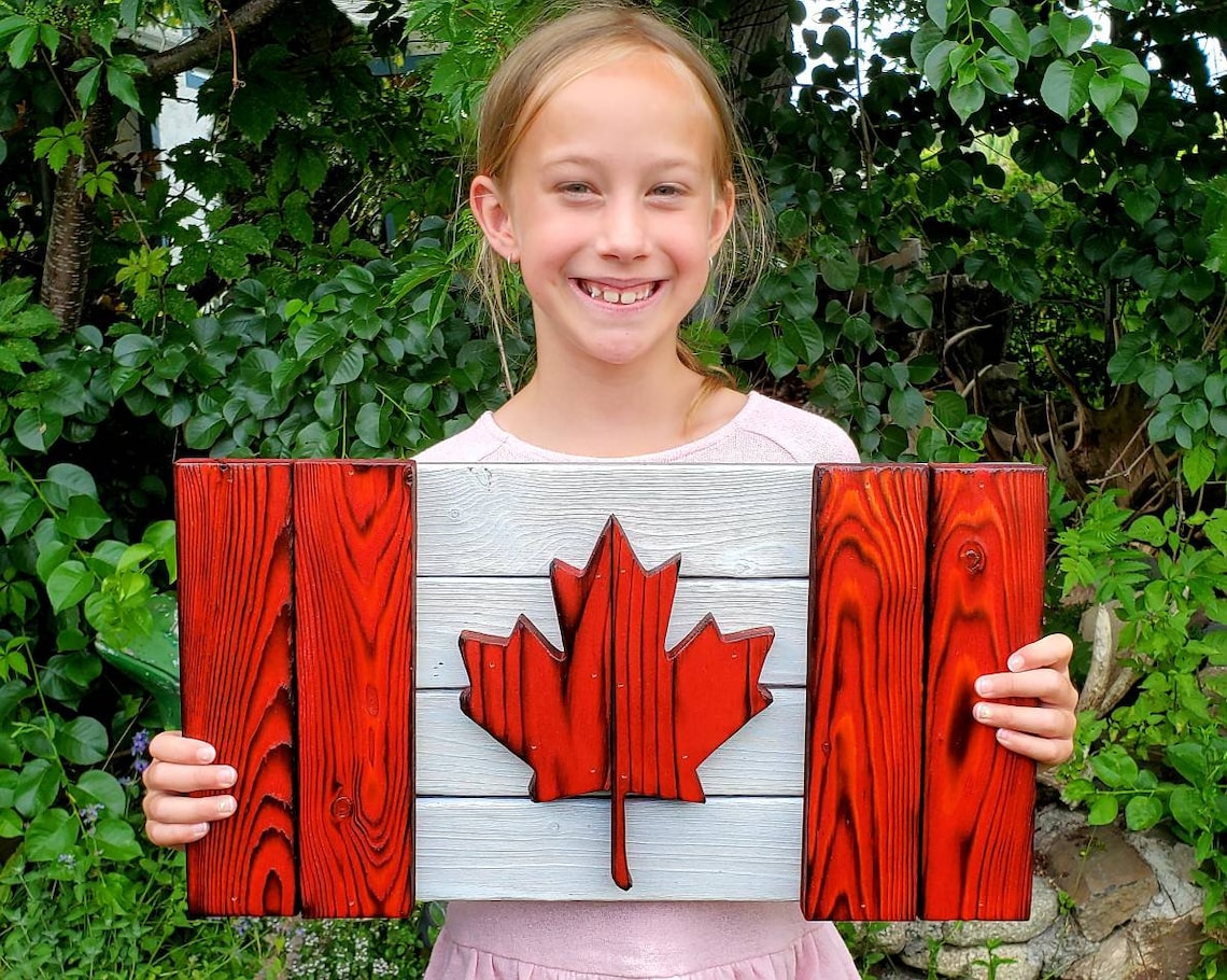 Canadian Wooden Flag 18x9.5 | Etsy Canada