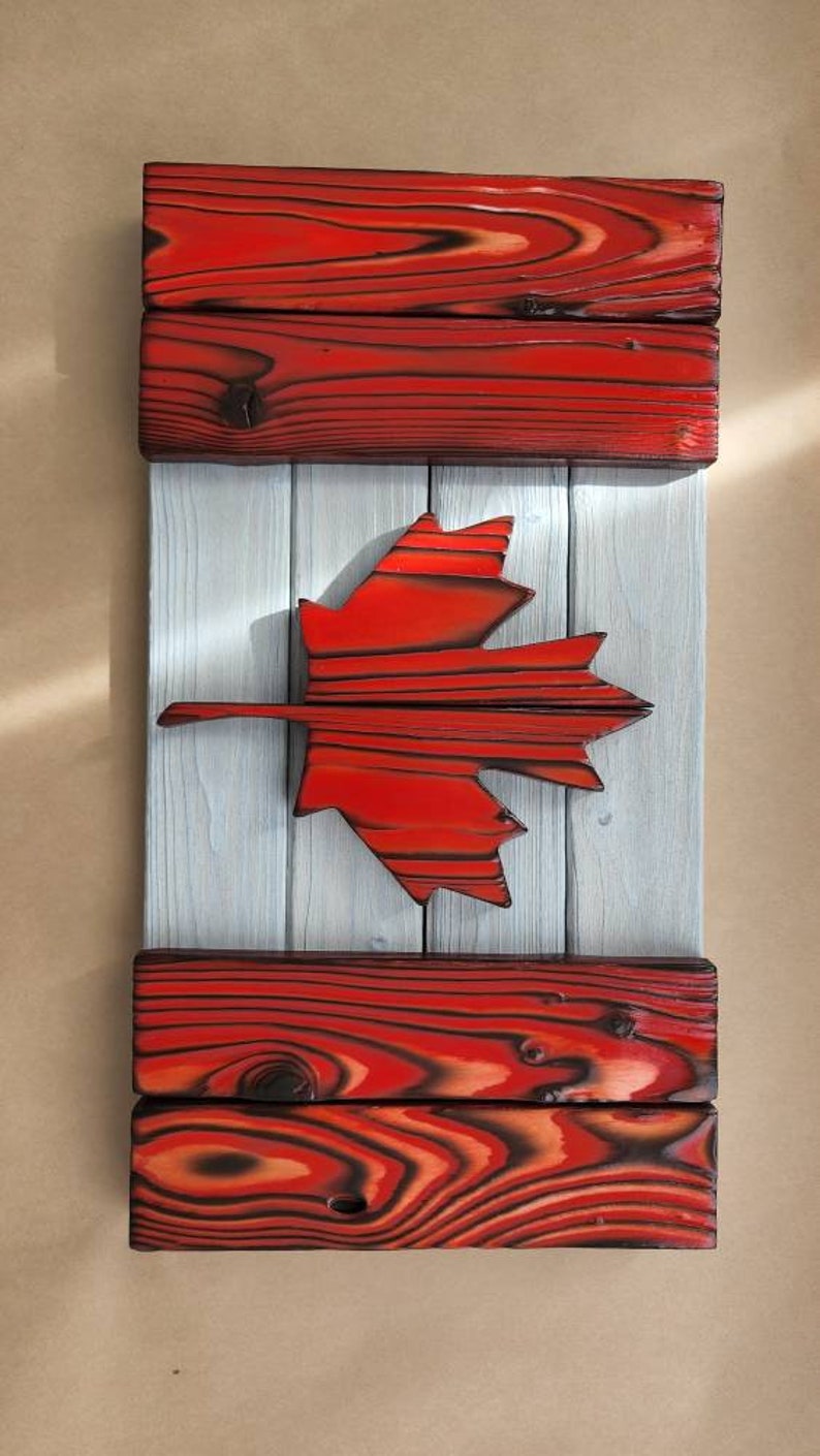 Canadian Wooden Flag (18x9.5”) - Etsy
