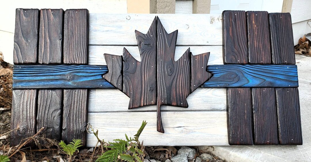 First Responders RCMP Canadian Wooden Flag 28x14 - Etsy Canada