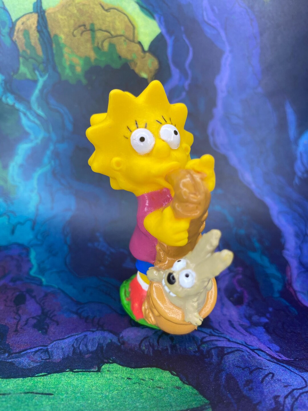 Lisa Simpson Vintage 1990 Saxophone and Rabbit the Simpsons - Etsy