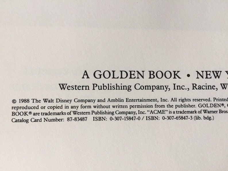 Who Framed Roger Rabbit Movie Storybook Hardcover 1988 A | Etsy