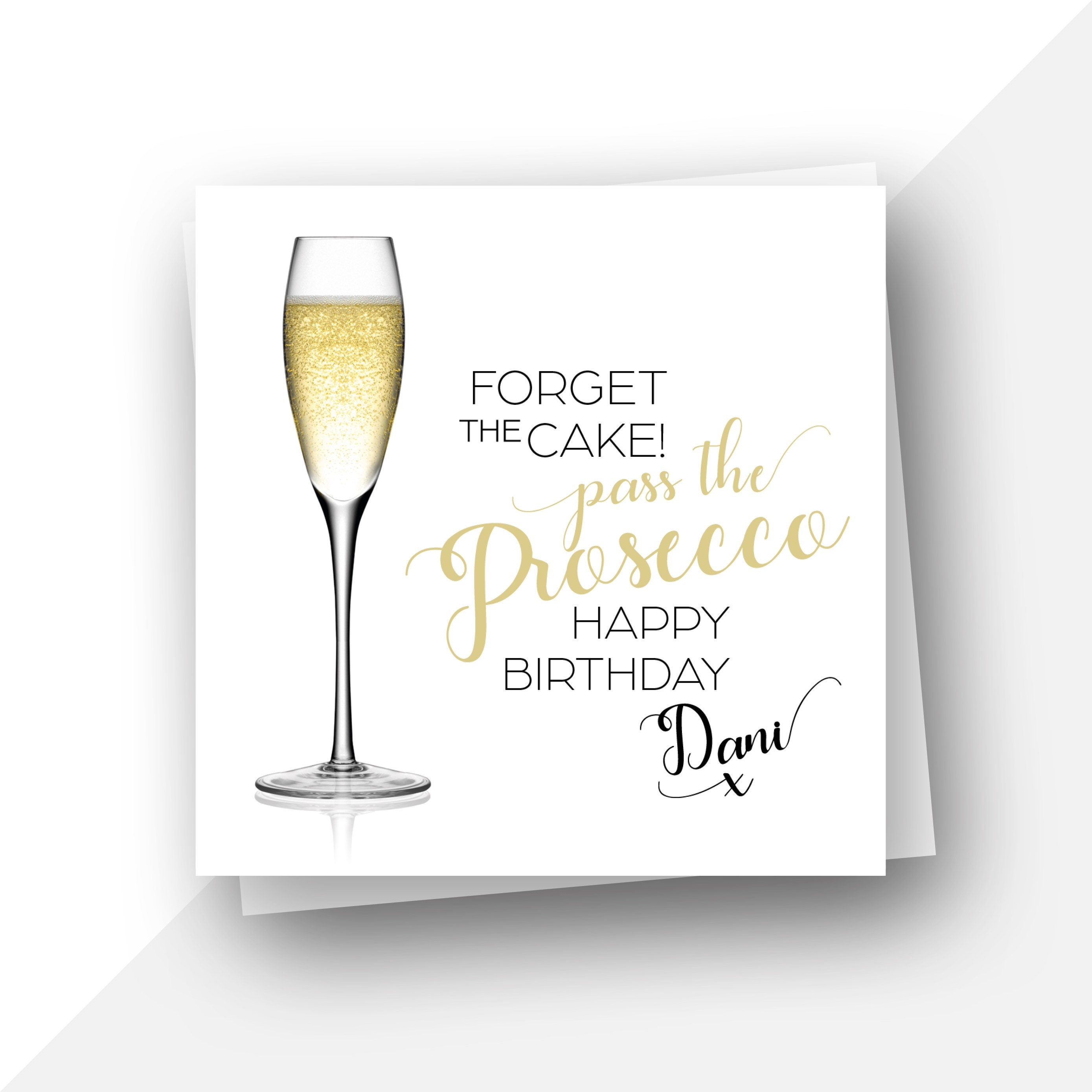 Personalised Happy Birthday Prosecco Birthday Card Celebration Cards ...