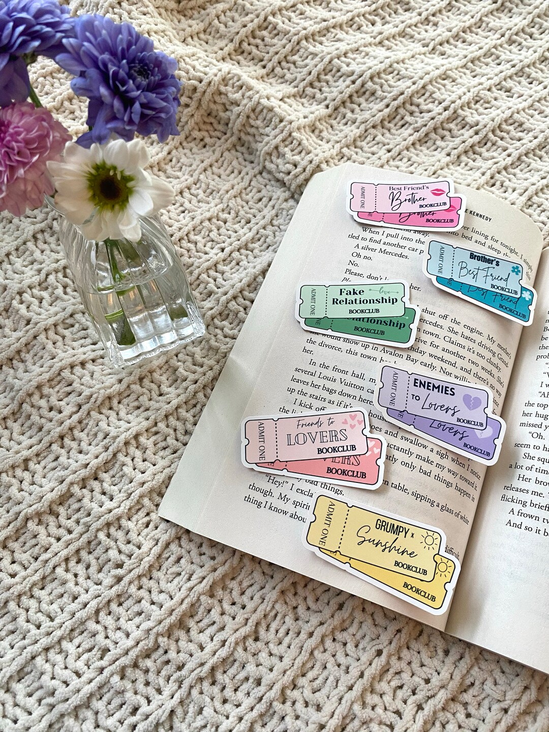 Book Trope Ticket Sticker | Booktok Romance Kindle Decal - Etsy