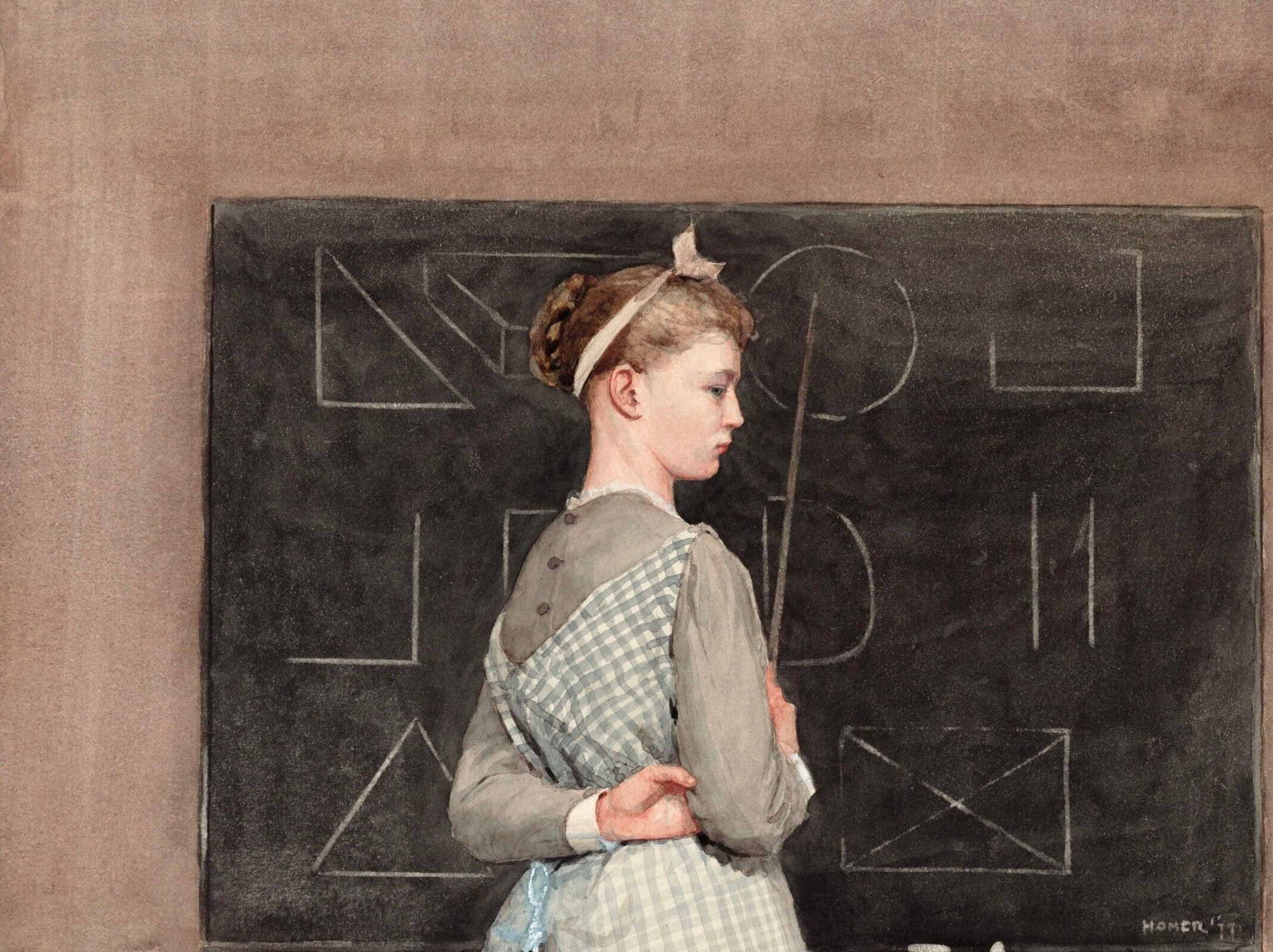 Printable Art Vintage Schoolhouse Teacher Portrait Painting | Etsy