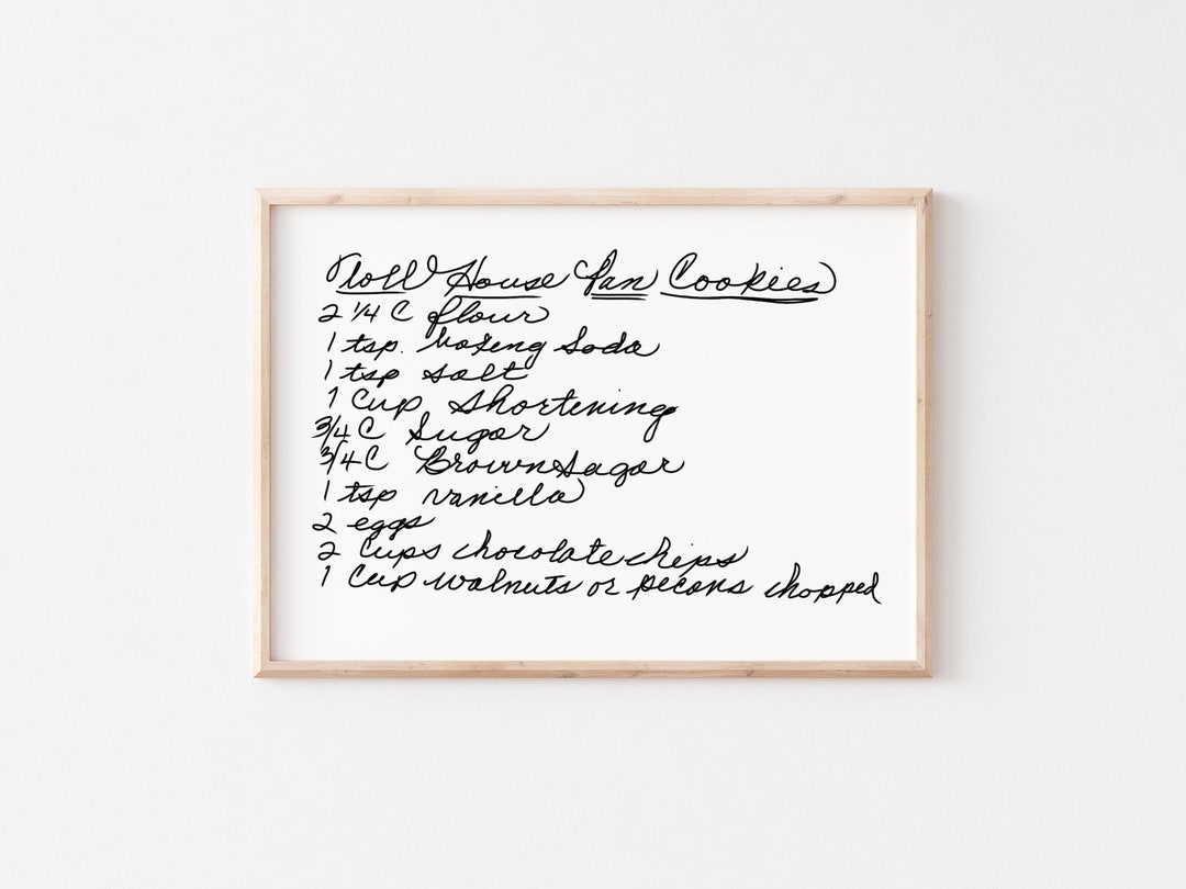 Custom Handwritten Recipe Art | Print Yourself in Multiple Sizes ...