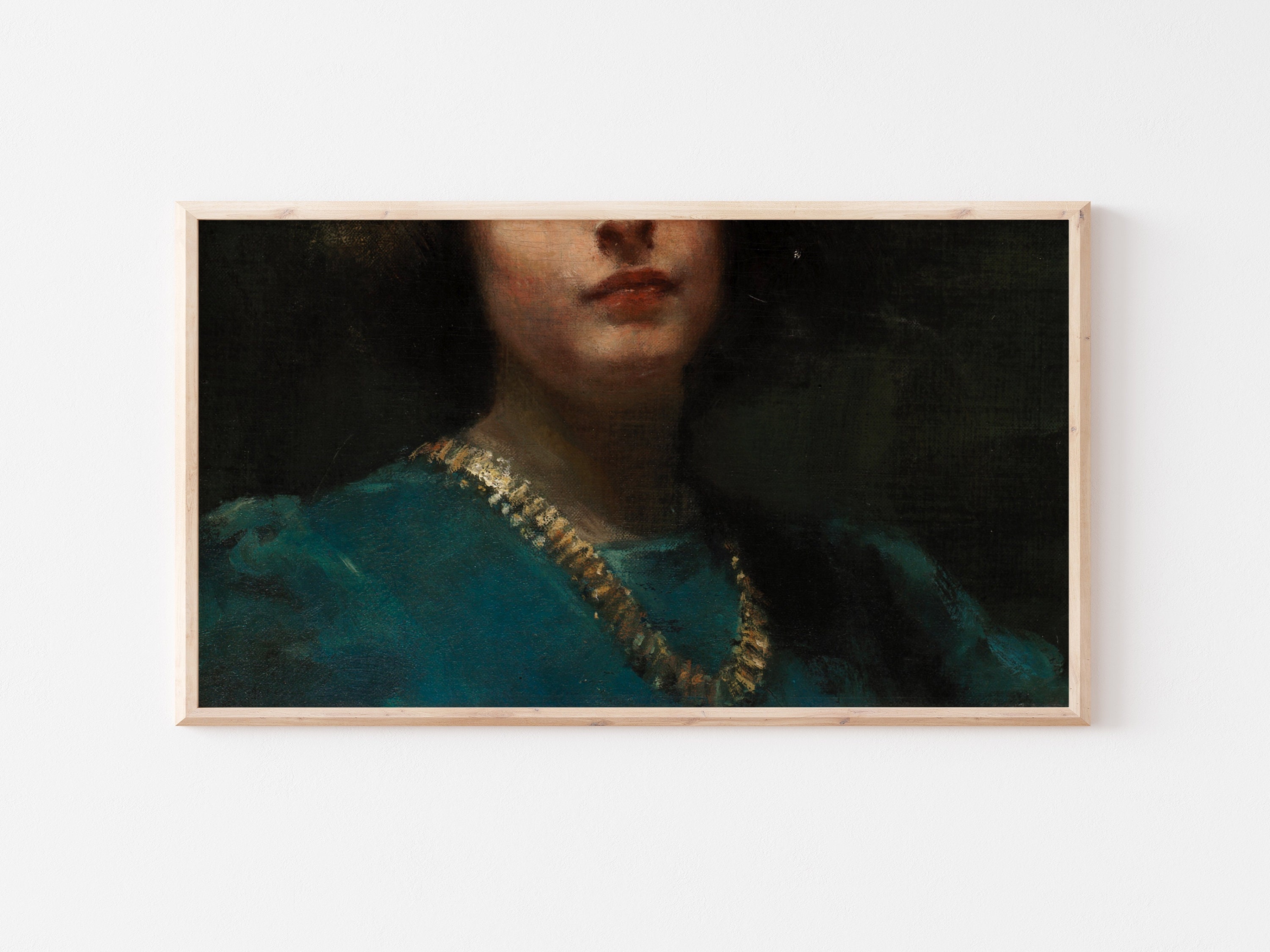 Prints K\u00e4the for Frame TV Portrait Interior Moody Seated Woman ...