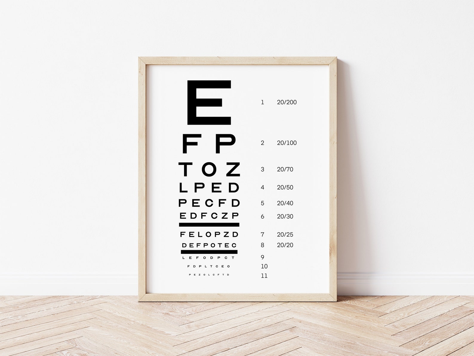 Printable Art Modern Snellen Eye Chart Neutral Eclectic | Etsy