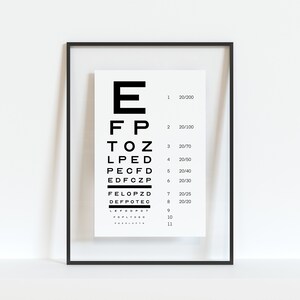Printable Art | Modern Snellen Eye Chart | Neutral | Eclectic Art ...
