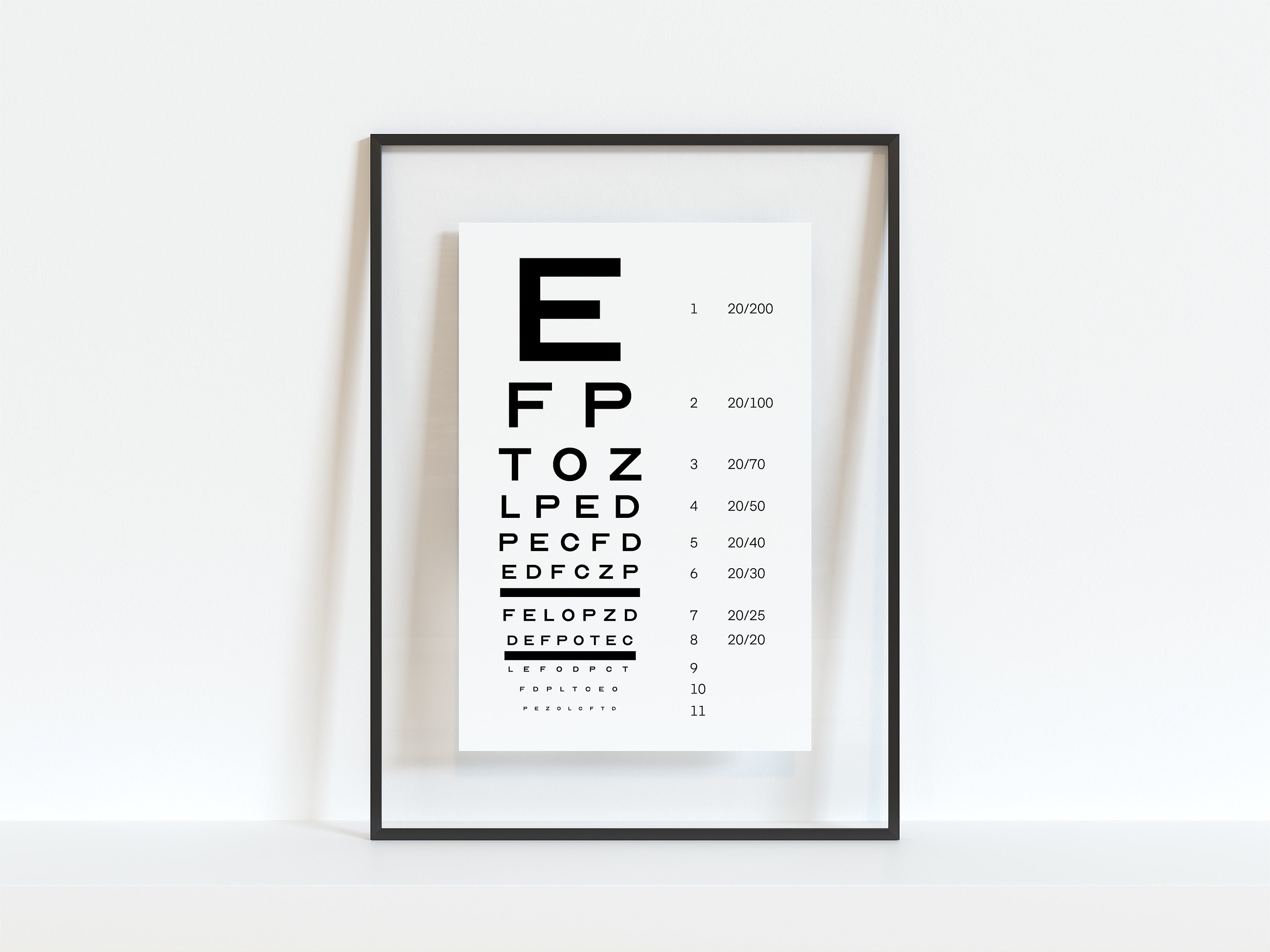 Printable Art Modern Snellen Eye Chart Neutral Eclectic - Etsy