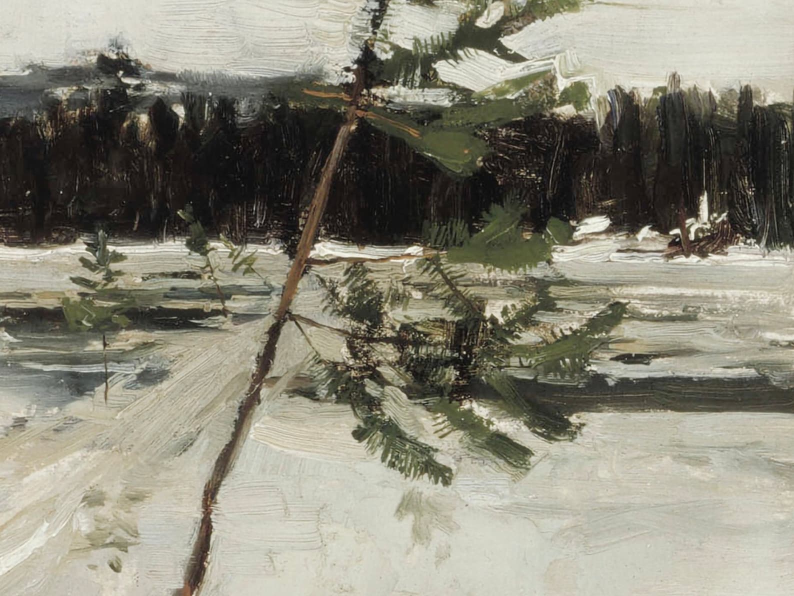 Samsung Frame TV Art File | Vintage Fir Tree Painting | Neutral ...