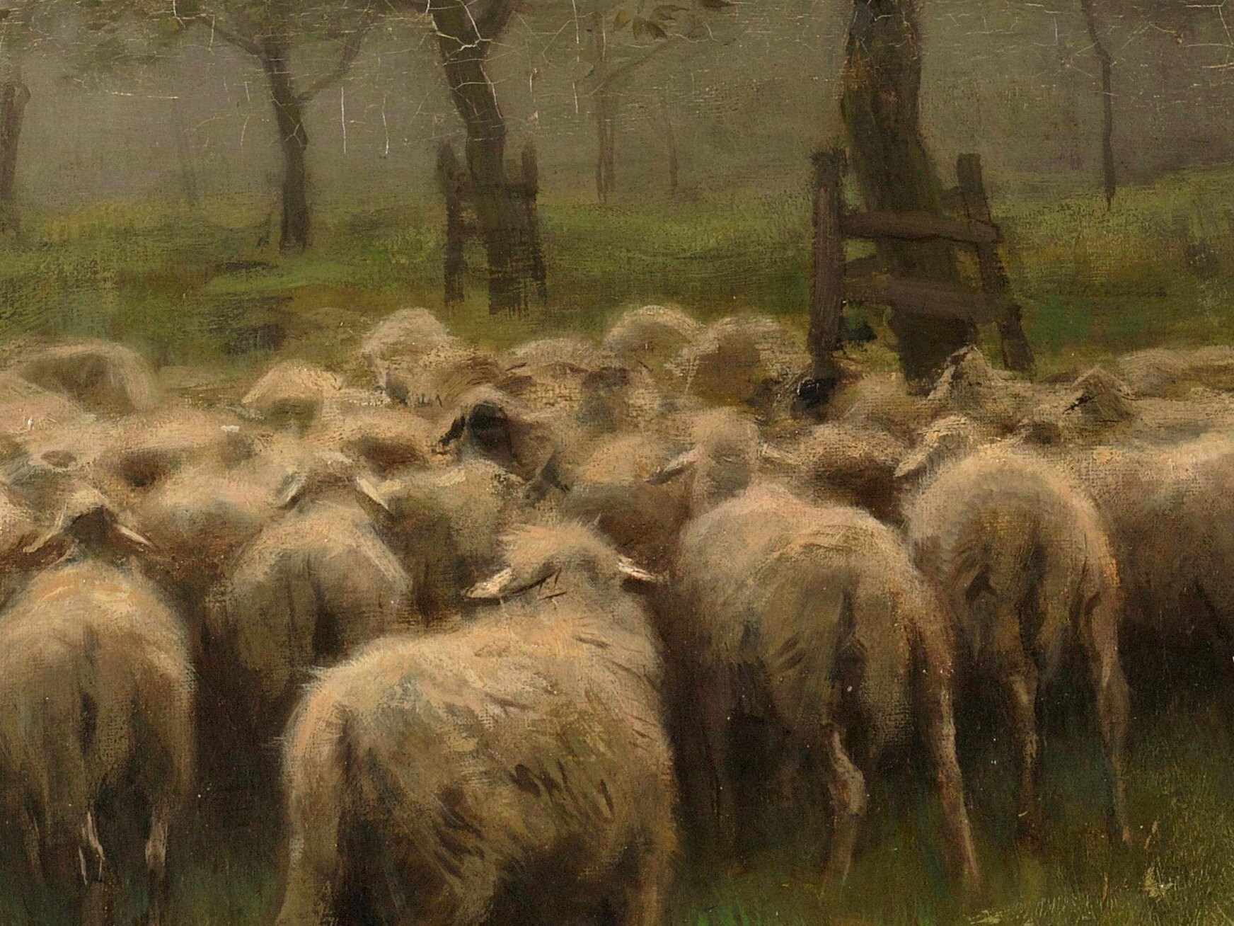 Printable Art | Vintage Sheep Landscape Painting | Muted Colors ...