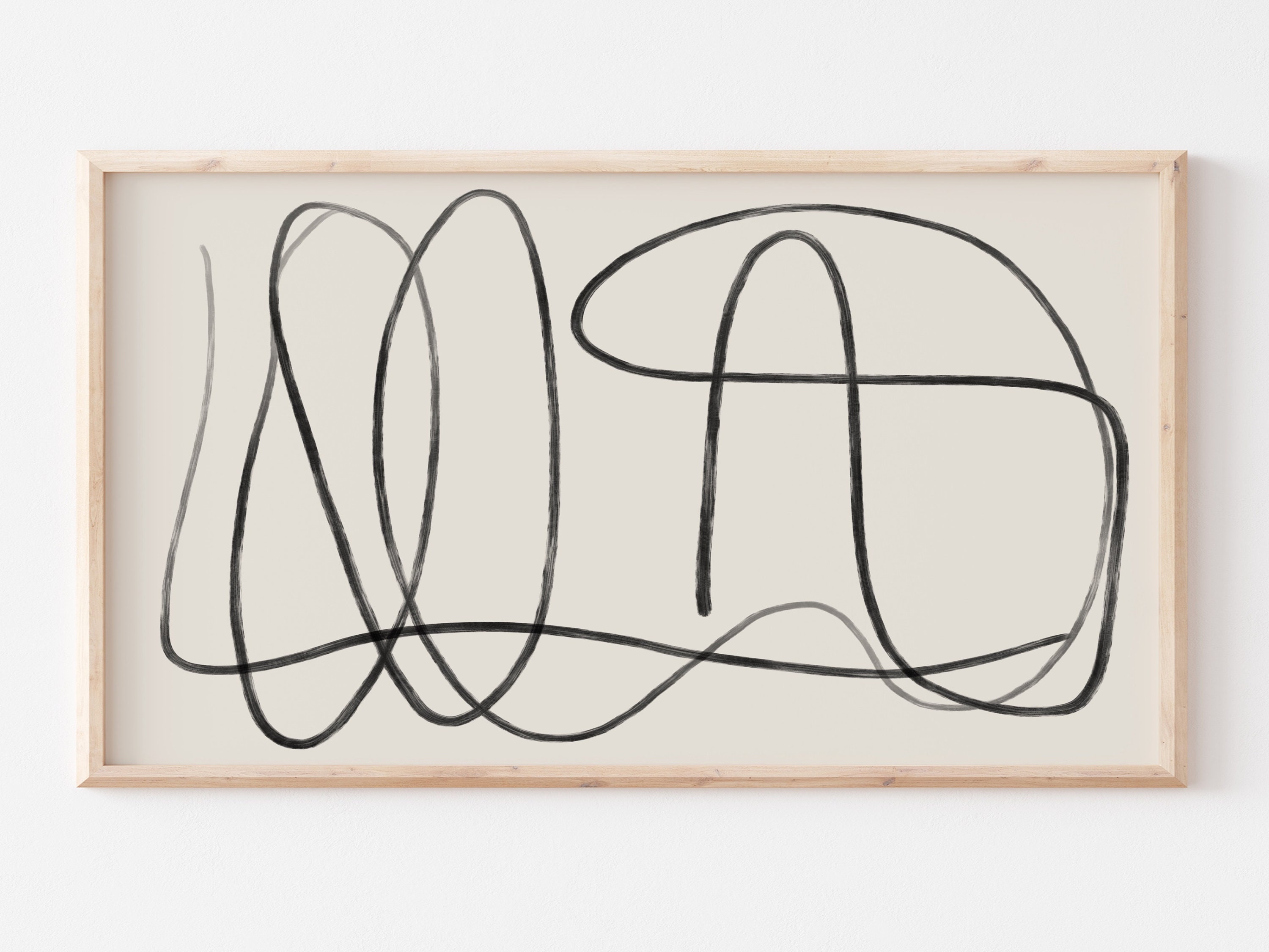 Samsung Frame TV Art | Modern Abstract Line Art | Neutral | Modern ...