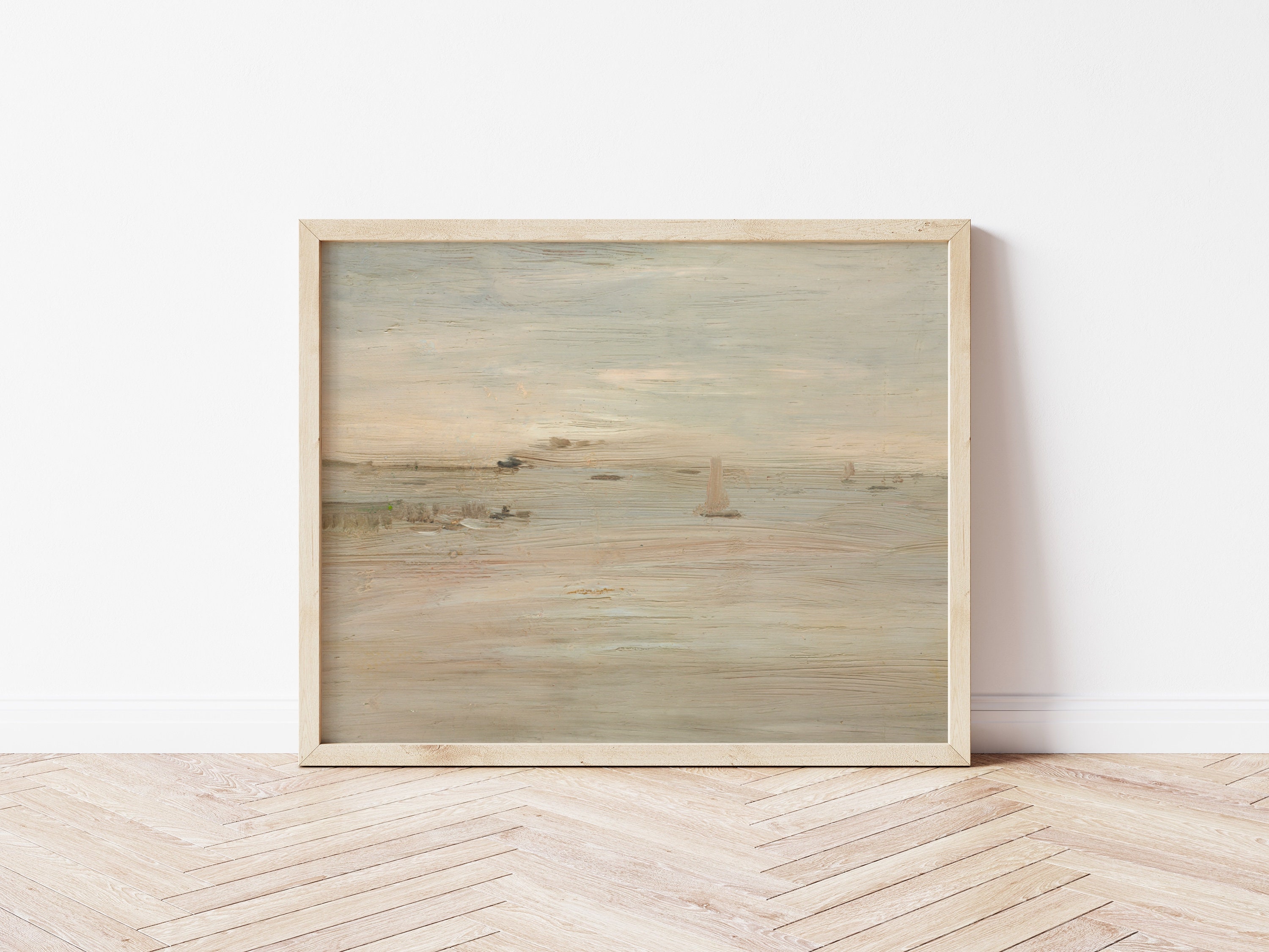 Printable Art Vintage Neutral Ocean Landscape Painting - Etsy
