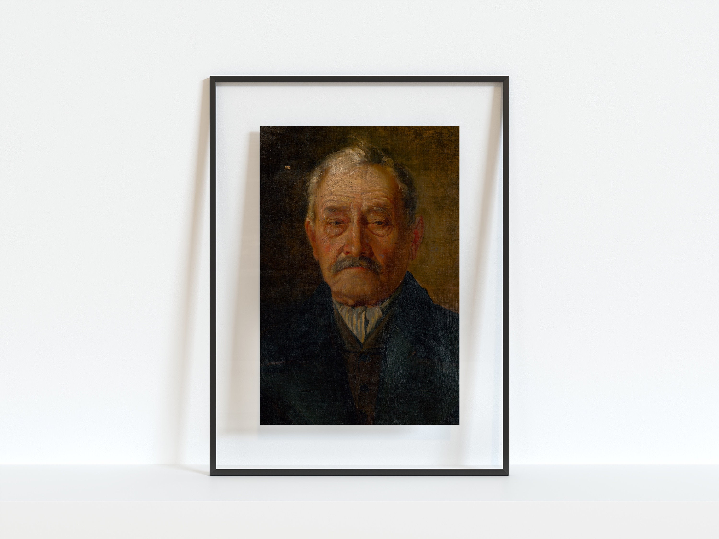 Printable Art | Vintage Portrait Painting of an Old Man | Moody Colors ...