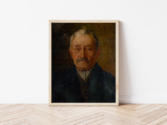 Printable Art Vintage Portrait Painting of an Old Man | Etsy