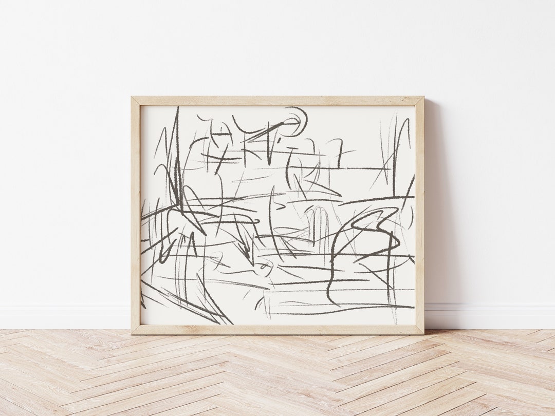 Printable Art | Modern Abstract Line Sketch | Neutral Line Art | Muted ...