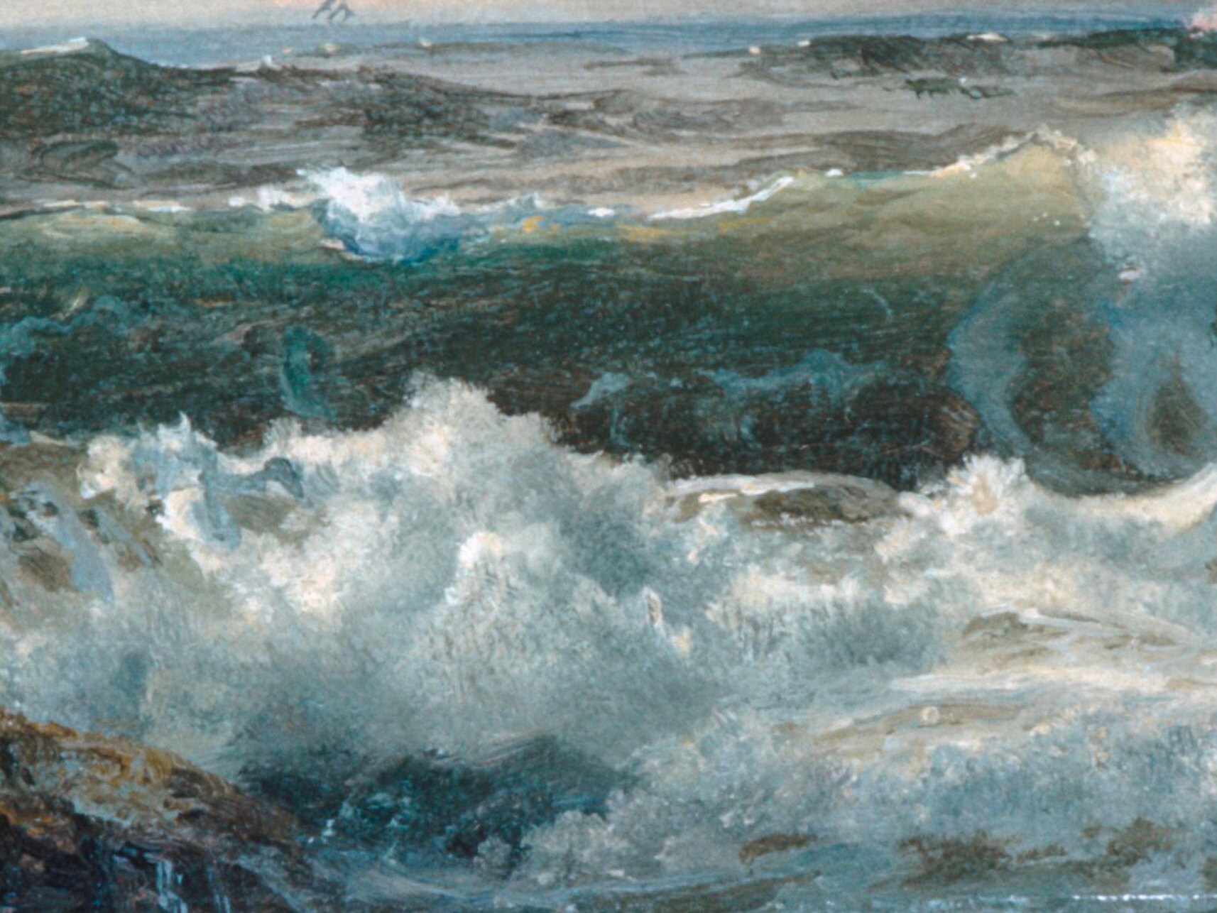 Printable Art Vintage Ocean Waves Landscape Painting Muted | Etsy