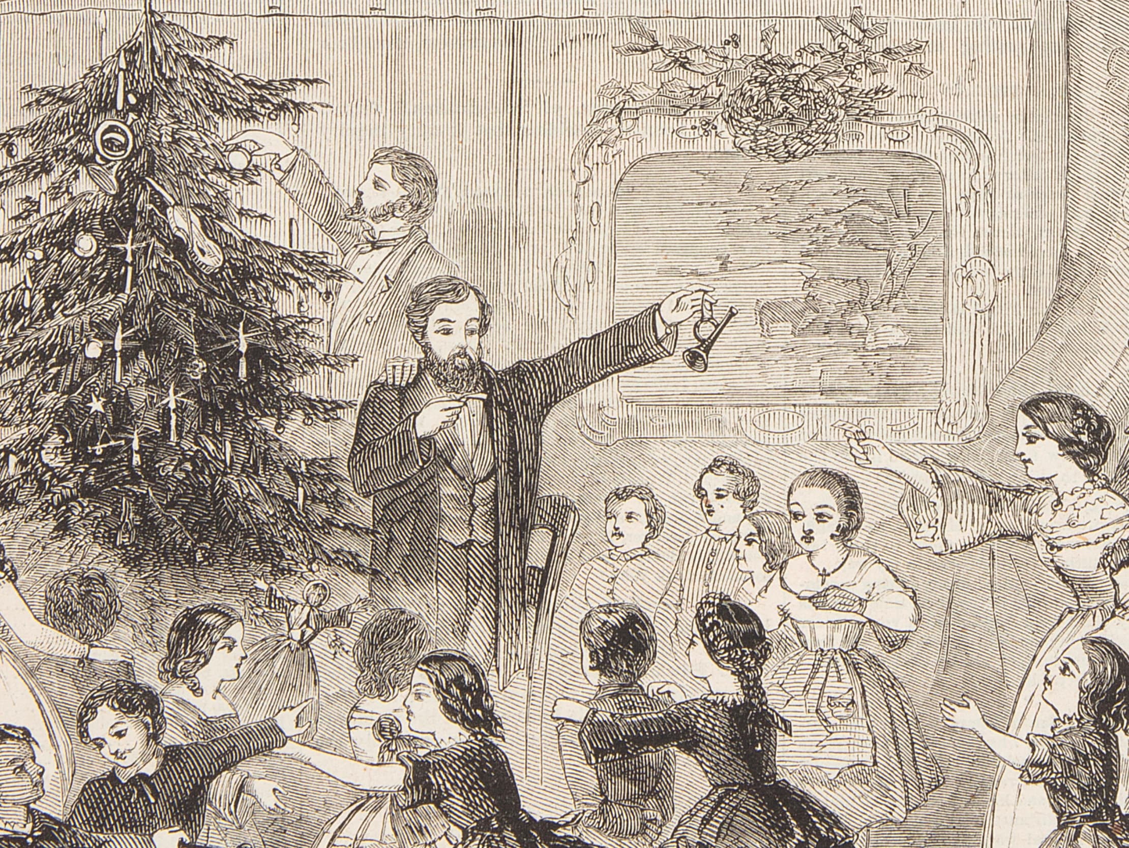 Printable Art | Vintage Christmas Party | Pine Tree Drawing | Neutral ...