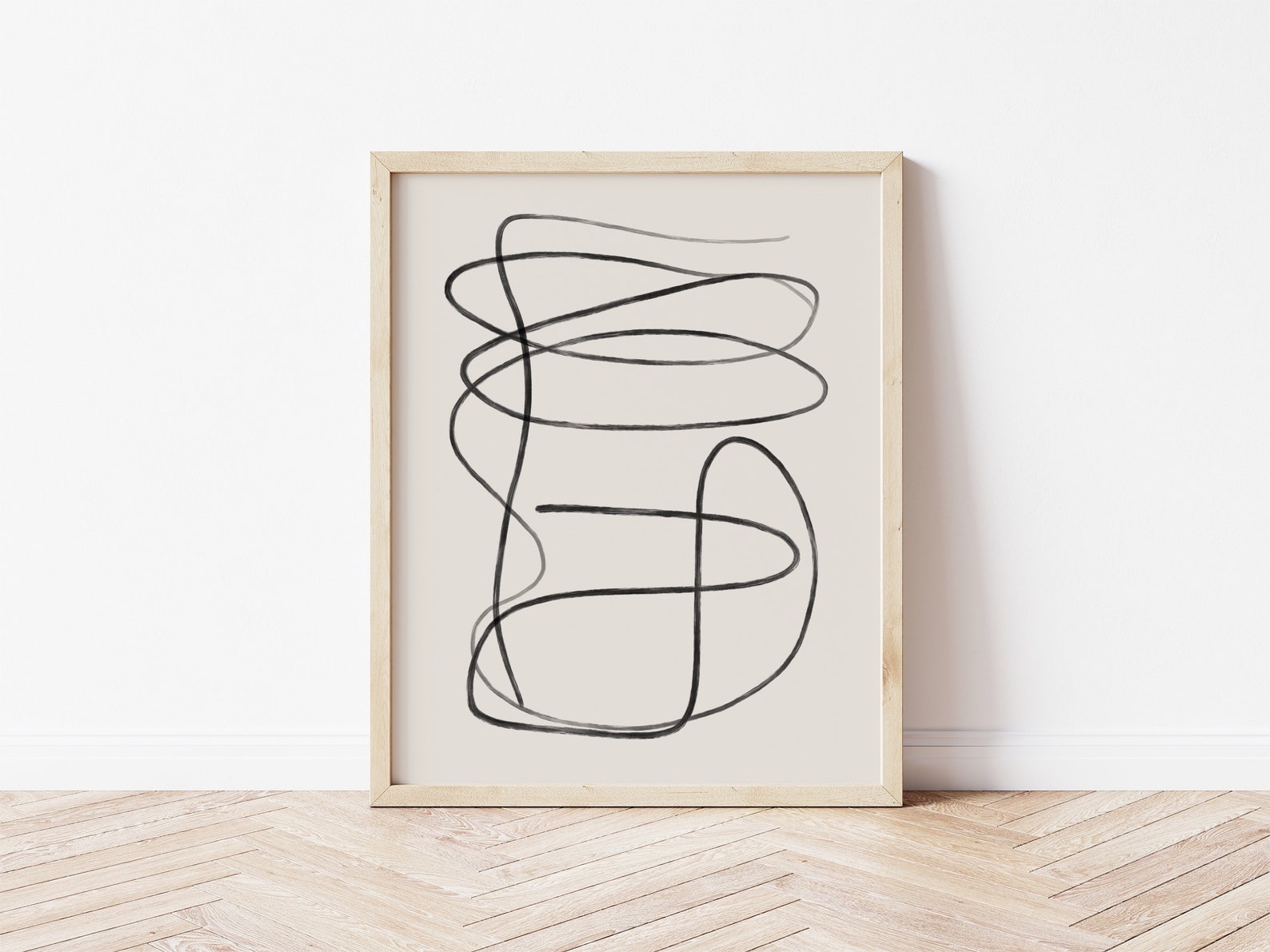 Printable Art | Modern Abstract Line Art | Neutral | Modern Farmhouse ...
