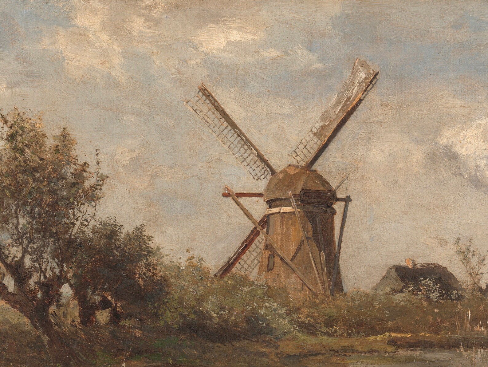 Samsung Frame TV Art | Vintage Windmill Landscape | Dutch | Muted ...