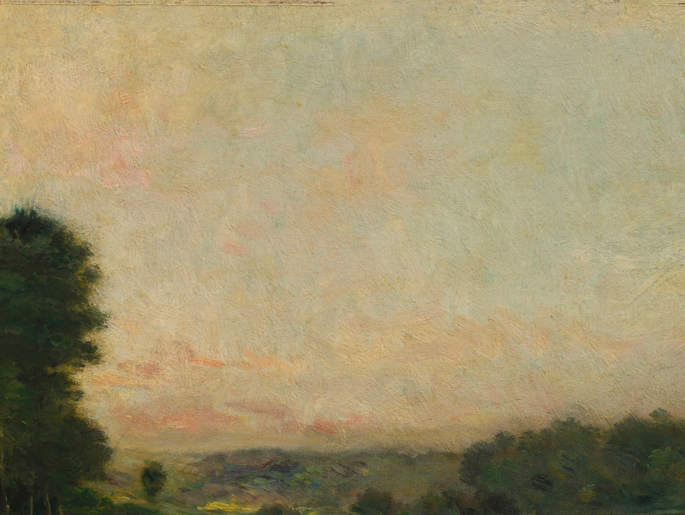 Printable Art Vintage Sunset Green and Blush Landscape | Etsy