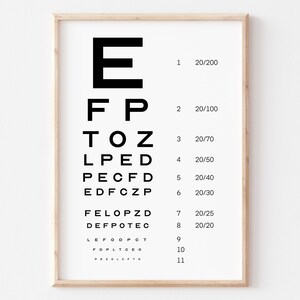 Printable Art | Modern Snellen Eye Chart | Neutral | Eclectic Art ...