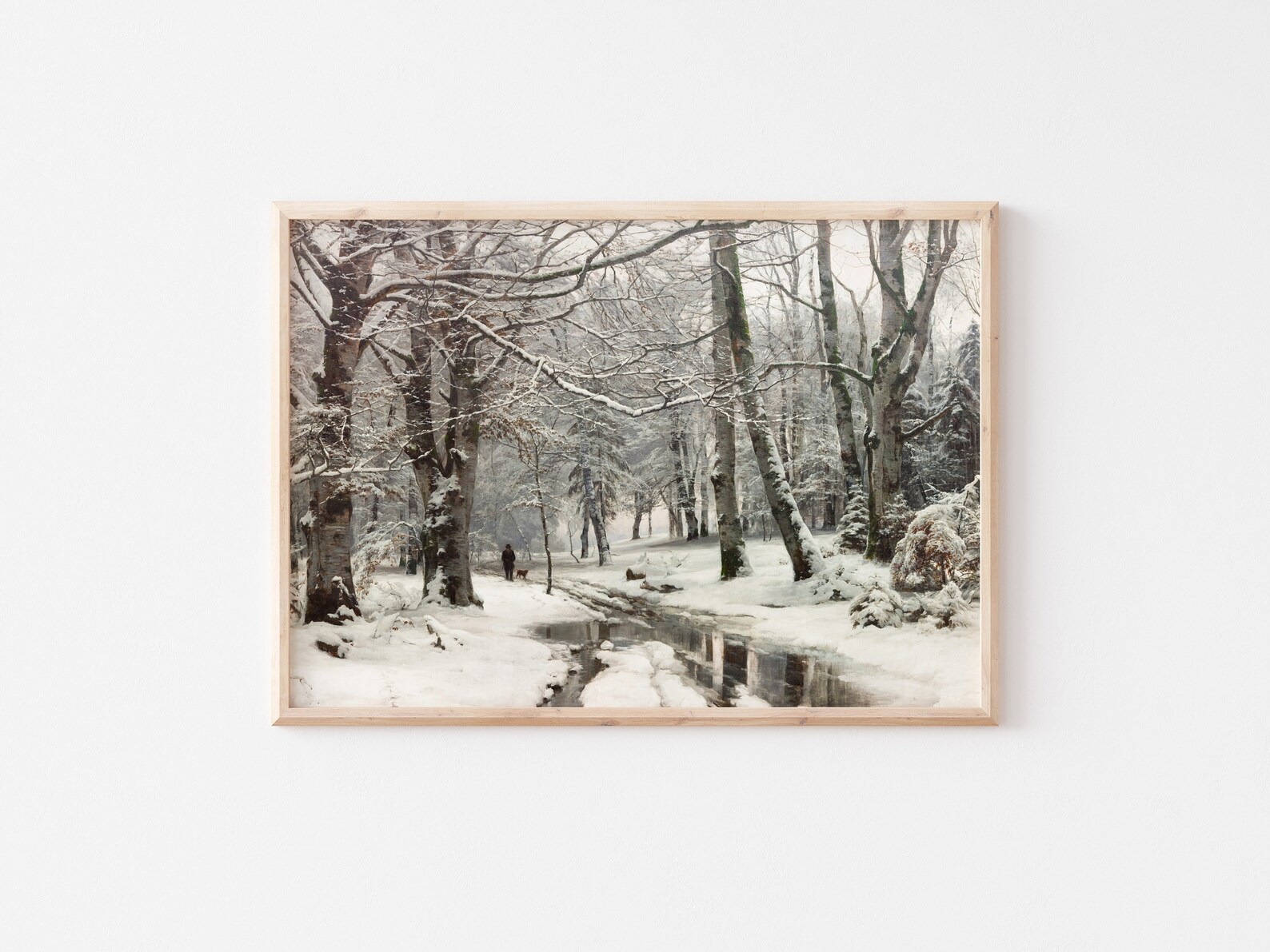 Printable Art Vintage Snowy Forest Landscape Painting - Etsy