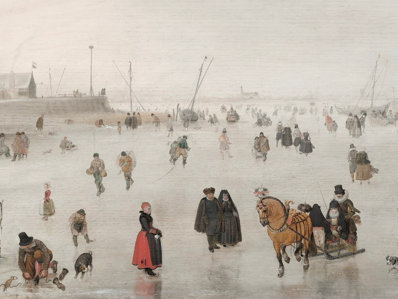 Printable Art Vintage Ice Skating Painting Winter Scene | Etsy