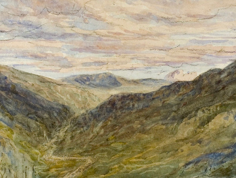 Printable Art Vintage Mountain Sunset Landscape Painting - Etsy