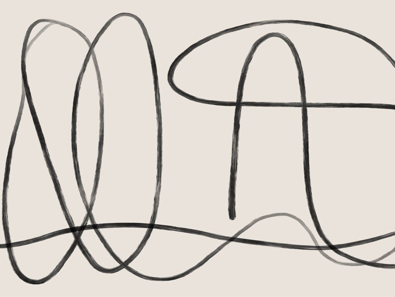 Samsung Frame TV Art | Modern Abstract Line Art | Neutral | Modern ...