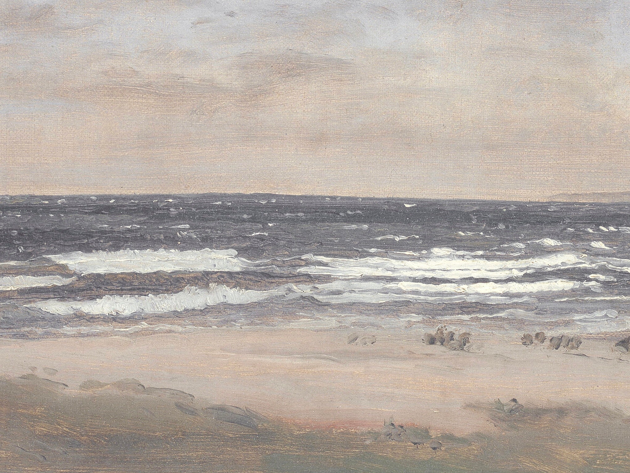 Printable Art Vintage Neutral Ocean Landscape Painting | Etsy