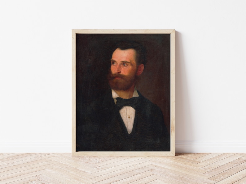 Printable Art Vintage Portrait Painting of a Man With a | Etsy