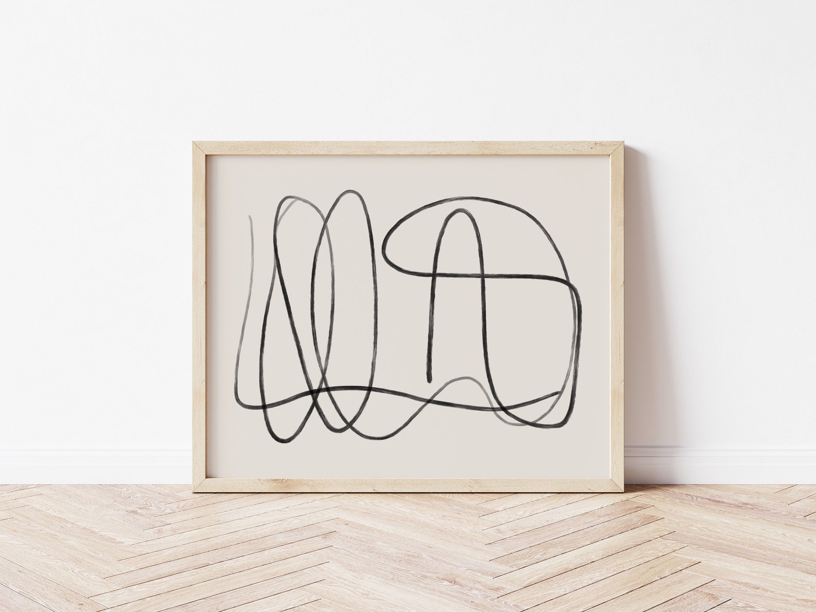 Printable Art | Modern Abstract Line Art | Neutral | Modern Farmhouse ...