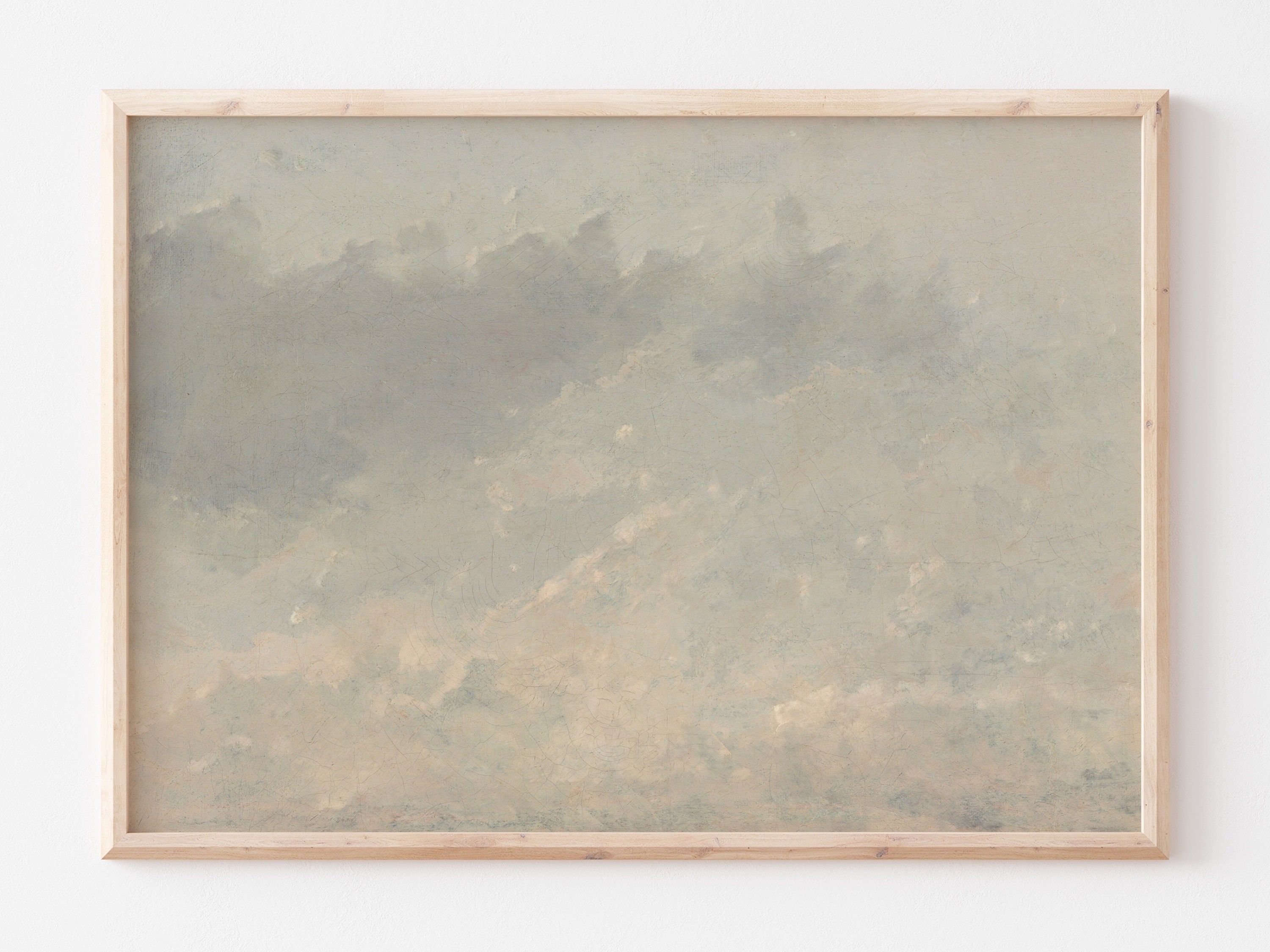 Printable Art Vintage Cloudscape Painting Gender Neutral - Etsy