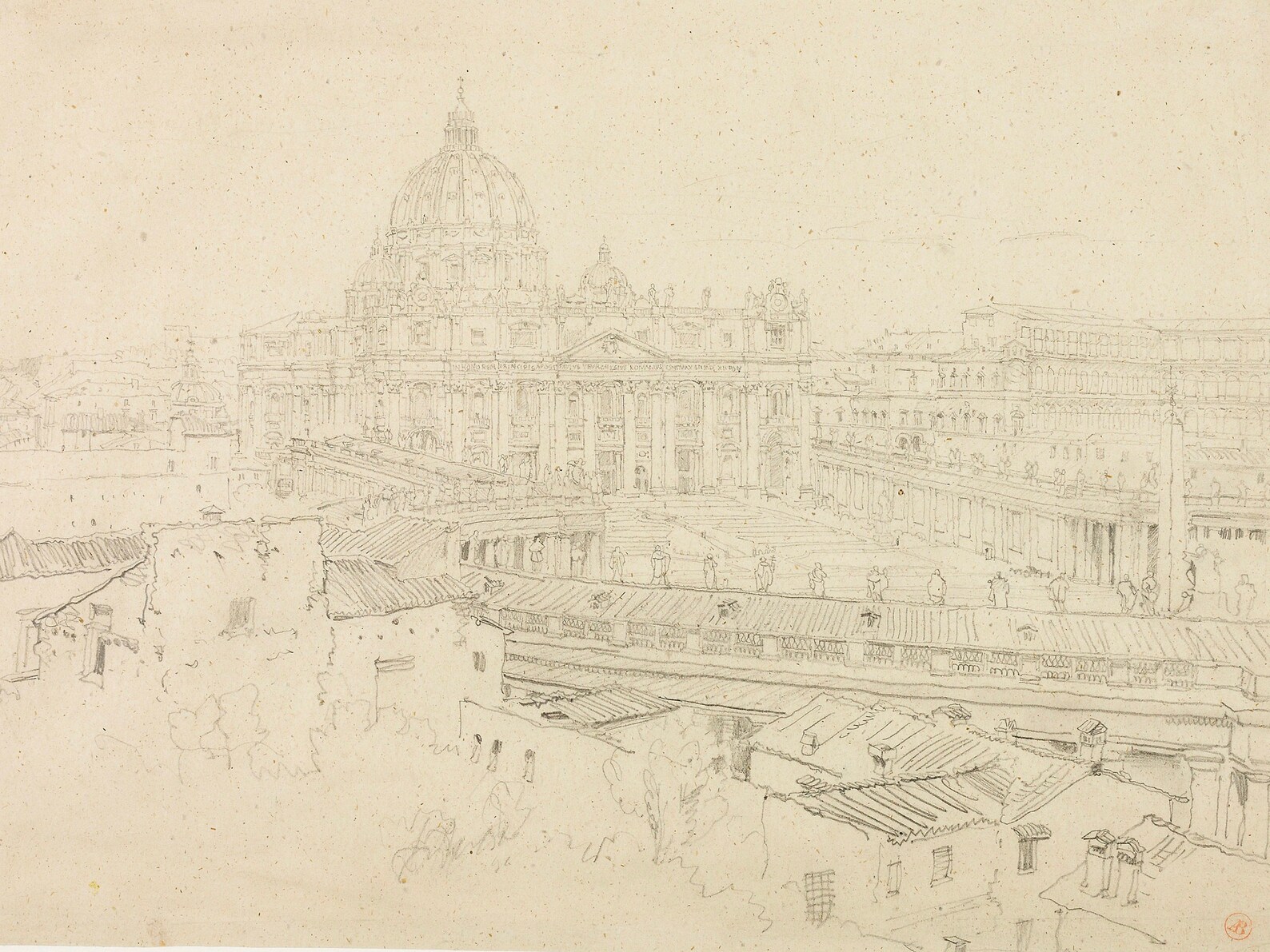 Printable Art Vintage Drawing of Rome Saint Peters | Etsy