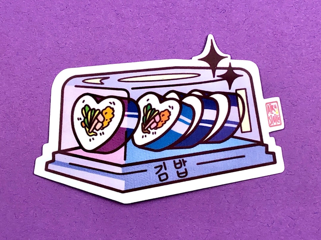 Kimbap Powerup Sticker// Kpop Sticker, Soju Sticker, Korean Food ...
