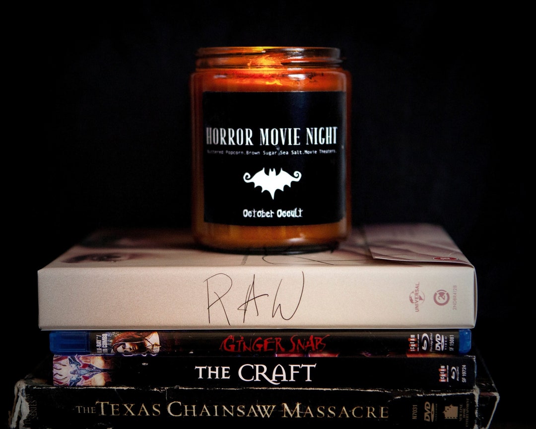 Horror Movie Night Candle Fall Candle Spooky Candles Wood Wick Candle ...