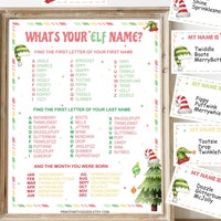 Whats Your Elf Name Christmas Game, Fun Name Generator Activity ...
