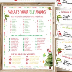 What's Your Elf Name, Elf Name Generator, Elf Name Game Printable, Find ...