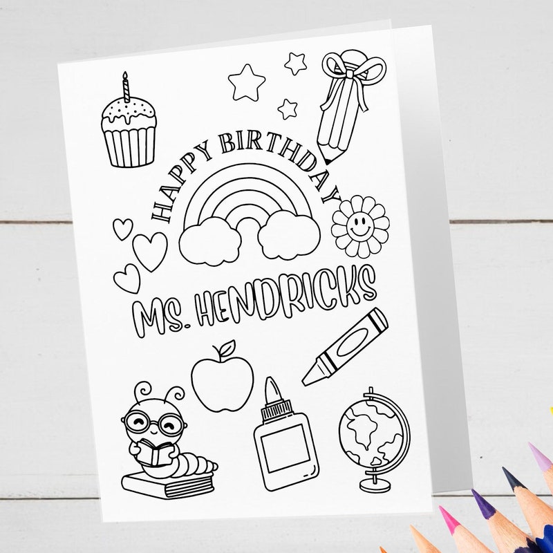 Teacher Birthday Card - Etsy