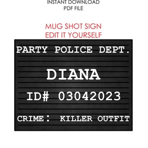 Mug Shot Board, Mug Shot Sign, Mug Shot Backdrop, Mugshot Props, Police ...