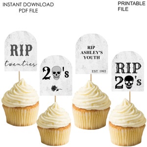 Death to Your 20 Cupcake Toppers, Funeral for My 20s, Death to Your 20 ...