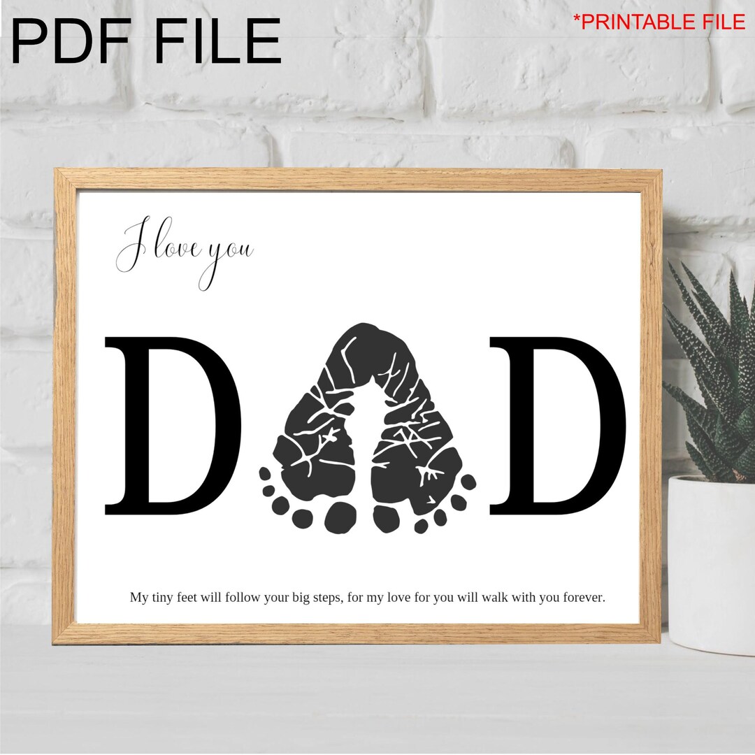 Father's Day Footprint Art Keepsake, Fathers Day Infant Craft, Fathers ...