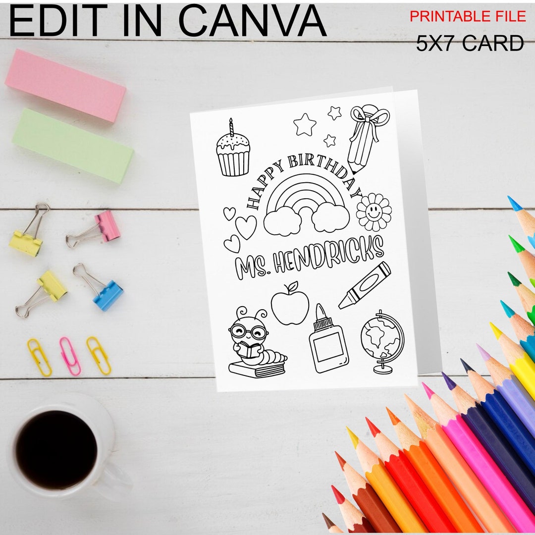 Teacher Happy Birthday Card, Teacher Appreciation Gifts From Kids ...