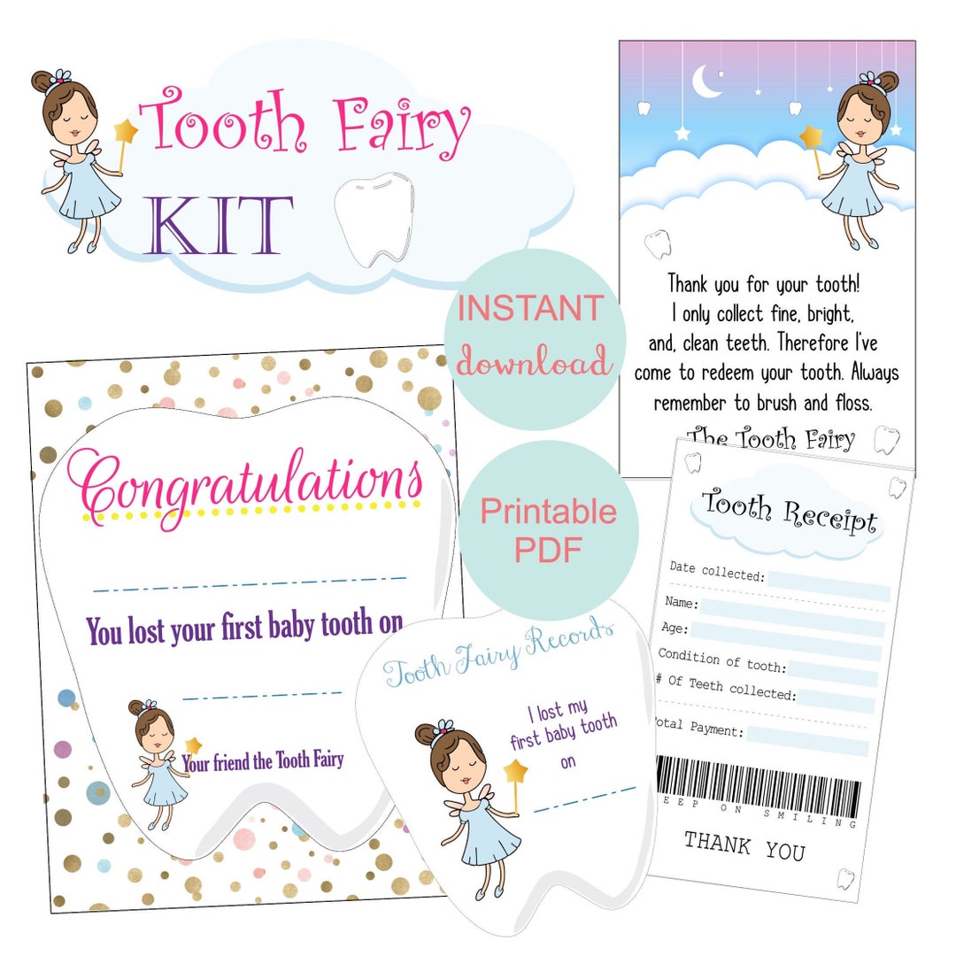 Tooth Fairy Letter and Certificate, Tooth Fairy Kit, Tooth Fairy Ideas ...