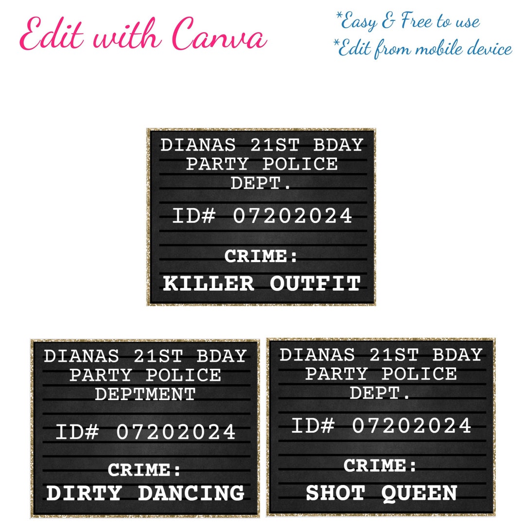 Mug Shot Board, Mug Shot Sign, Mug Shot Backdrop, Mugshot Props, Police ...