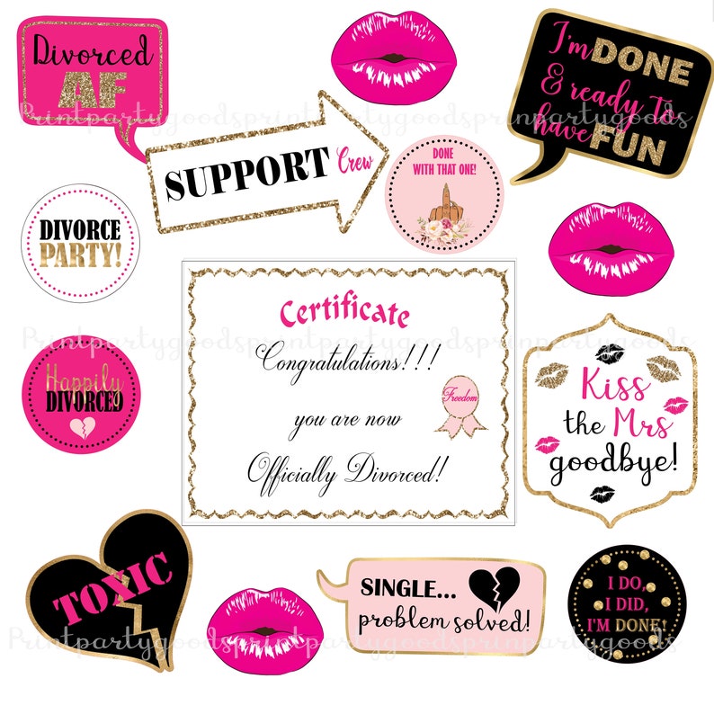 Divorce Party Decor Divorce Party Props Divorce Kit - Etsy